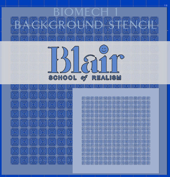 Blair Stencil -Biomech Background 2 | Blair School of Art